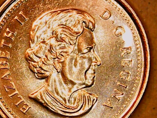 2006 Canada Cent BU Red Magnetic RCM Logo Queen Elizabeth II Canadian ...