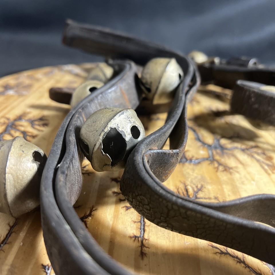 Antique Petal Design SLEIGH BELLS LEATHER Strap | eBay