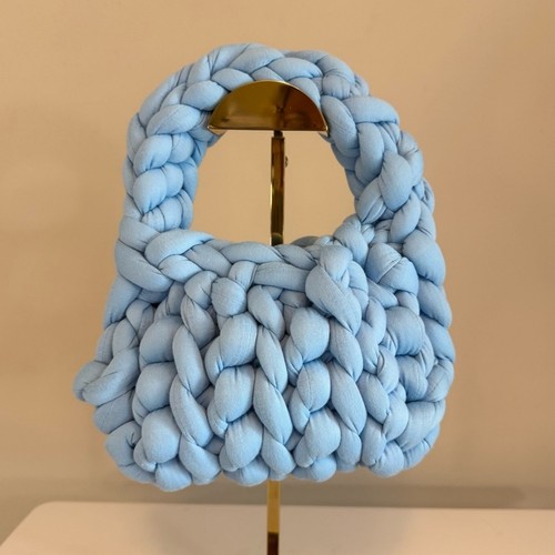 The Mel Mini Chunky Knit Handmade Crochet Handbag Light Blue Small | eBay