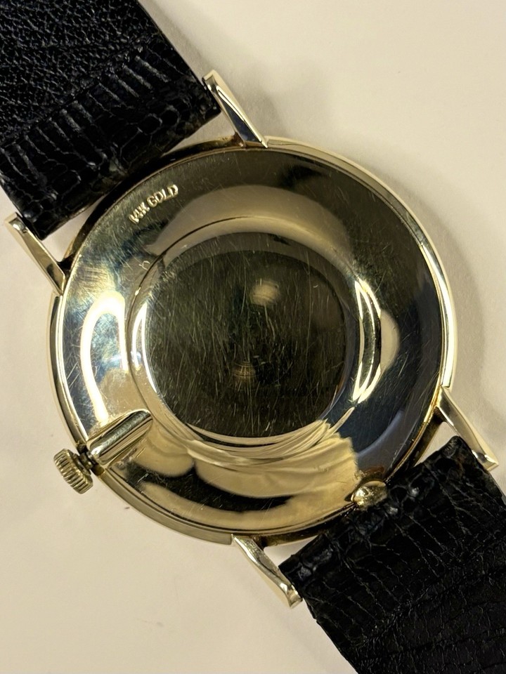 OMEGA 14K Solid Gold *RARE* Vintage 1970’s Black Dial Manual 14ct Watch ...