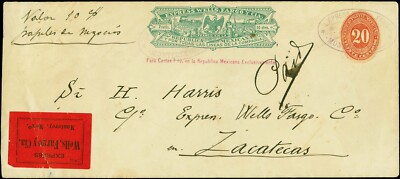 "Express Wells, Fargo y Cia Monterey, Mexo" label Wells Fargo printed ...
