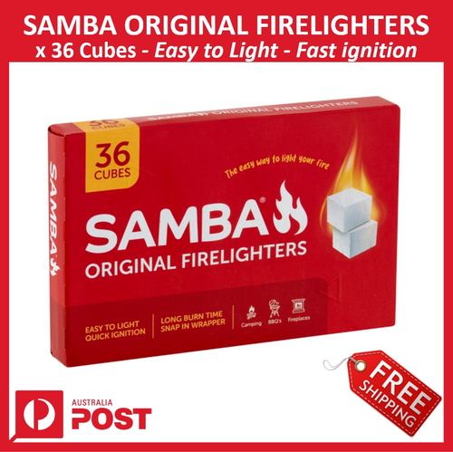 New Samba Original Firelighters - 36 Cubes Camping BBQ Fire Starter ...