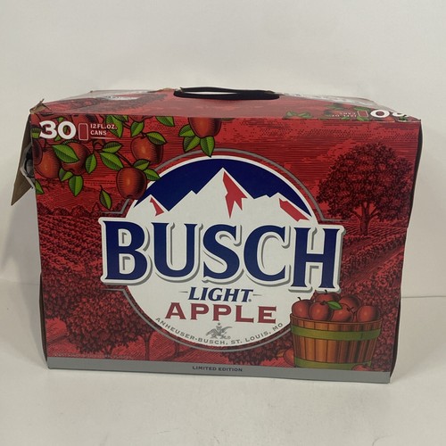 Busch Light Apple 30 Pack Empty Case Limited Edition 12oz Can Used Open ...