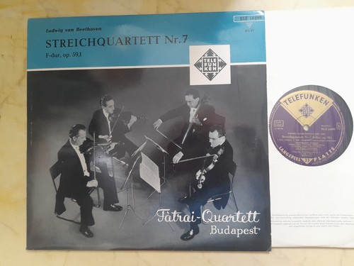 Beethoven String Quartet Nr.7 Tatrai-Quartett German Telefunken ...