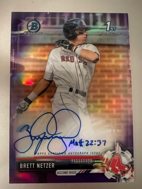 2017 Bowman Draft Chrome Brett Netzer 1st Rookie Auto Purple Refractor ...