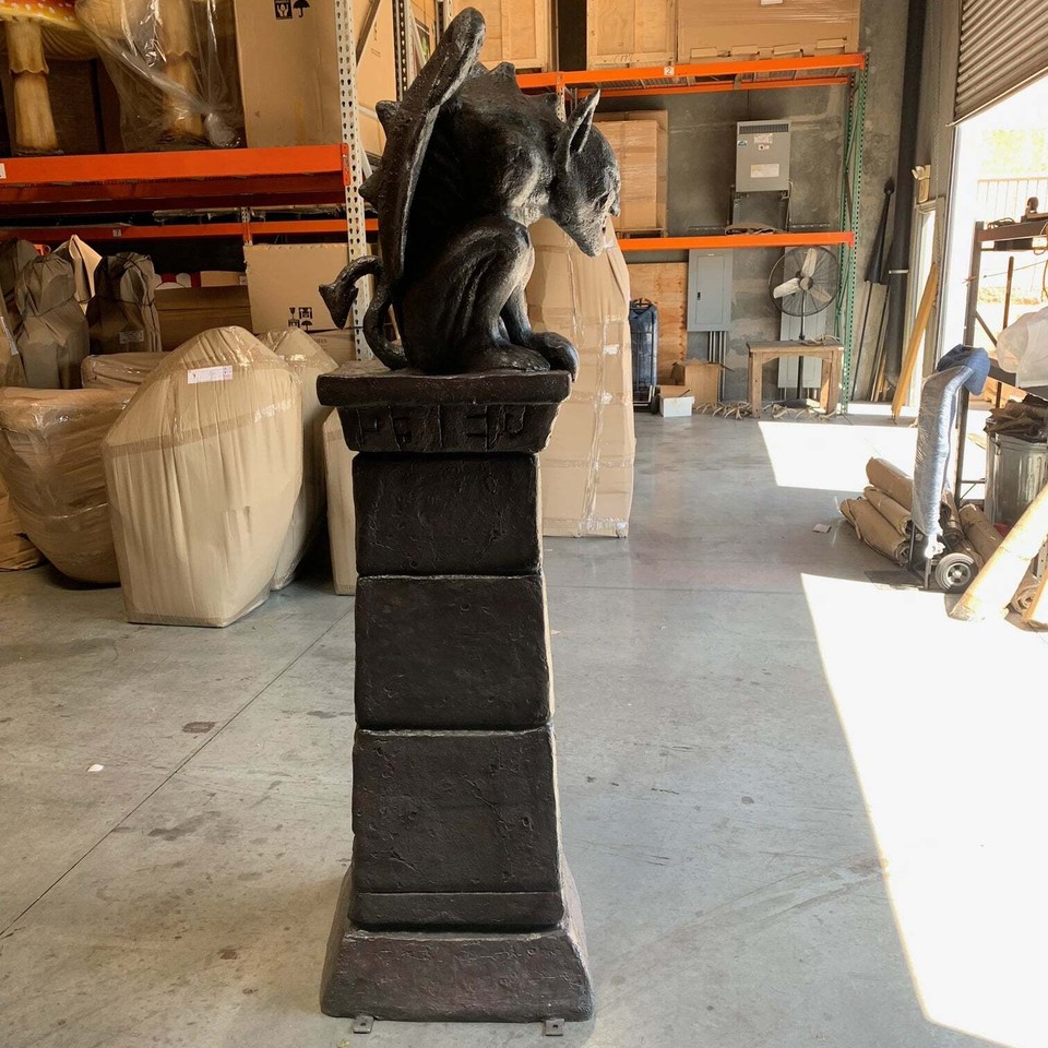 Gargoyle Pillar Life Size Resin Statue Seasonal Halloween Gothic Prop ...