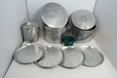 Vintage Camping 1970's Palco Back Packers Aluminum Cook Kit with Plates ...