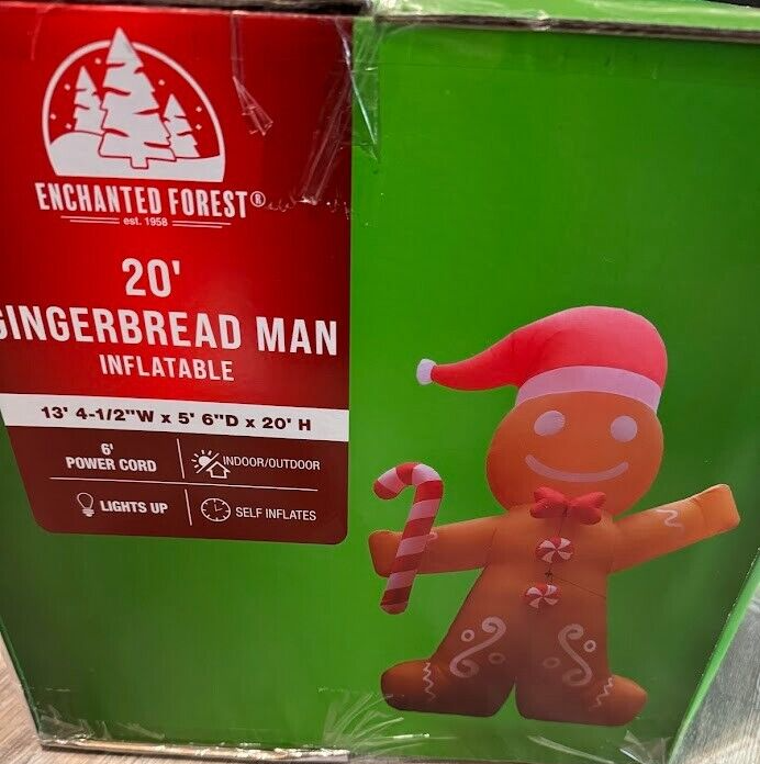 20 FT Christmas Inflatable Gingerbread Man Christmas Blow Up Yard ...