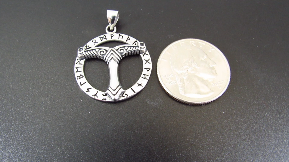 Solid 925 Sterling Silver German Saxon Irminsul Pagan Cross Pendant ...