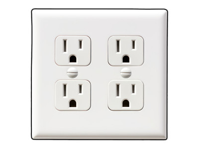 #2760 Fake White Quad 4 Wall Socket Electrical Prank Sticker Waterproof ...
