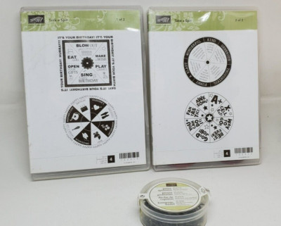 Stampin Up Take A Spin Stamp Set 122015 Set of 4 Rubber + Embellishment ...