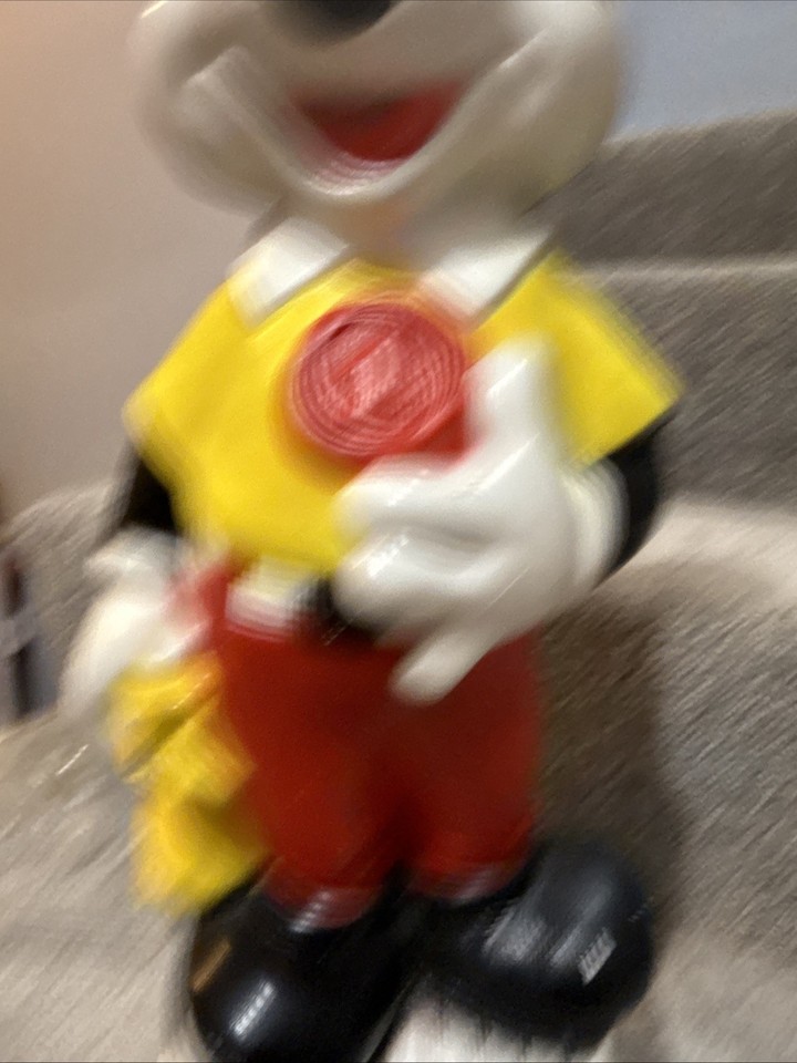 Vintage 1960s 18.75" Mickey Mouse Coin Bank Blow Mold Plastic ...