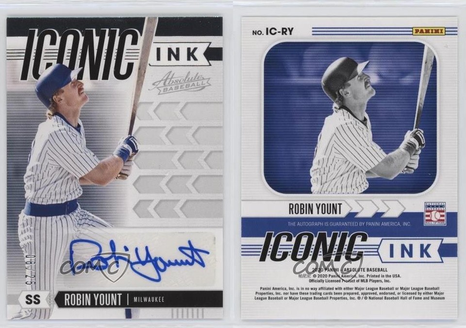 2020 Panini Absolute Iconic Ink 8/25 Robin Yount #IC-RY Auto HOF 1ar1 ...