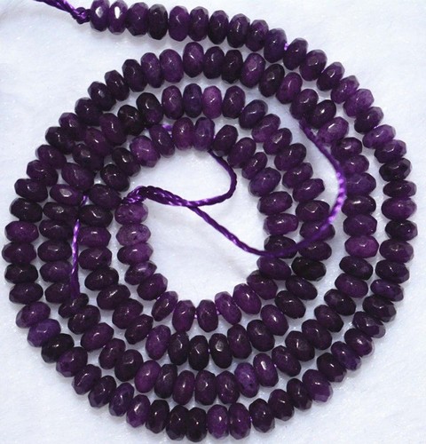Pretty 5x8mm Faceted Purple Amethyst Abacus Gems Rondelle Loose Beads ...