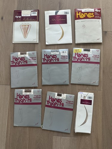 Vintage Hanes Thigh-Hi Stockings Hose Silk Reflections Lot Of 9 High ...