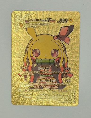 PIKACHU POKEMON NEZUKO DEMON SLAYER PIKA CARTE CARD HOLO FOIL PRISM ...