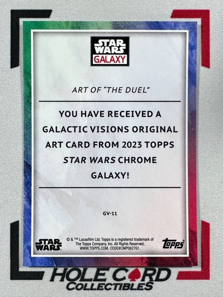 ART OF 'THE DUEL' 2023 Topps Star Wars Galaxy #GV-11 Aqua Refractor 6/ ...