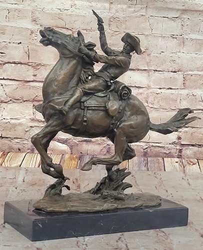 Vintage Frederic REMINGTON Bronze OUTLAW COWBOY WESTERN STATUE on ...