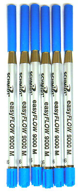 6 - SCHMIDT Easy Flow 9000 Ballpoint Pen Refill - BLUE MEDIUM - Parker ...