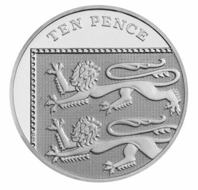 10 p ten pence coin Crowned Lion Shield of Royal Arms 1992-2016 year ...
