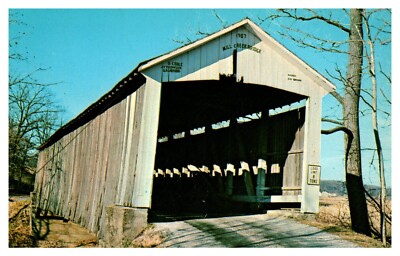 Postcard IN Tow Path Covered Bridge Also as Mill Creek or Earl Ray ...