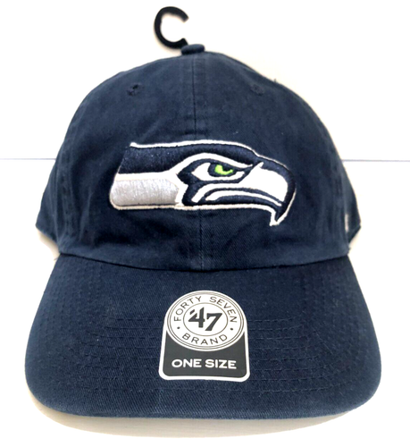 NEW SEATTLE HAT 47 Brand Dark Blue w Embroidered Seahawks Football ...