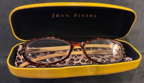 VTG Joan Rivers Animal Print Glasses Readers Set, Yellow Hard Case ...