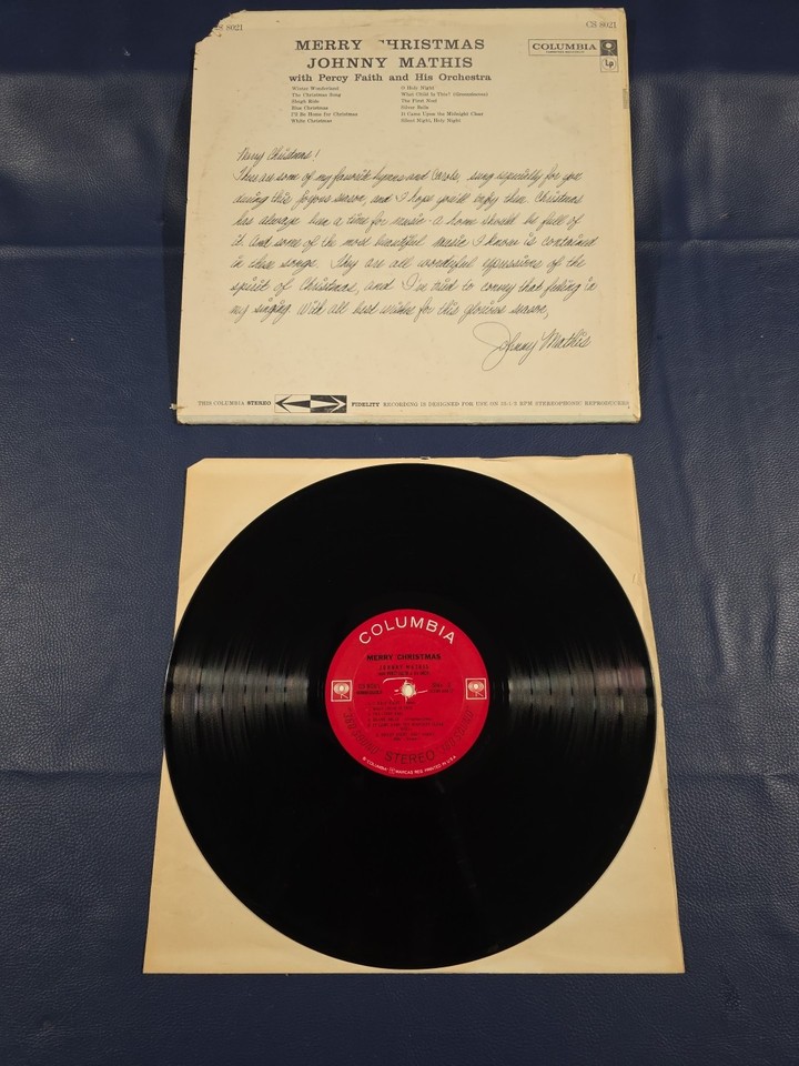 1959 Johnny Mathis Merry Christmas LP Album VG Album Condition | eBay