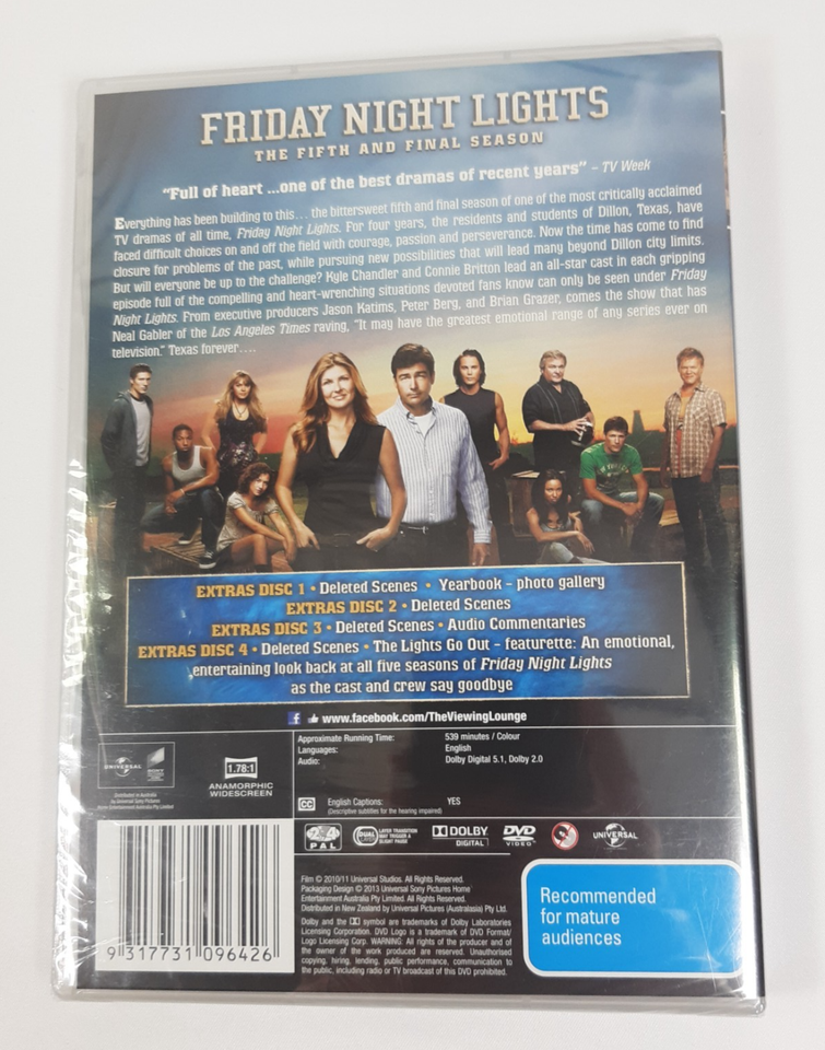 Friday Night Lights Complete TV Series Season 1 - 5 PAL 22 Disc R4 VGC ...