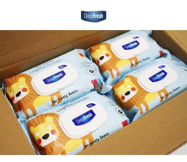 Deep Fresh Extra Soft Baby Wipes 24x72pcs 1,728 Mixed Pack Lion Lamb ...
