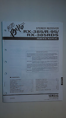 Yamaha rx-385 rds r-95 service manual original repair book stereo ...