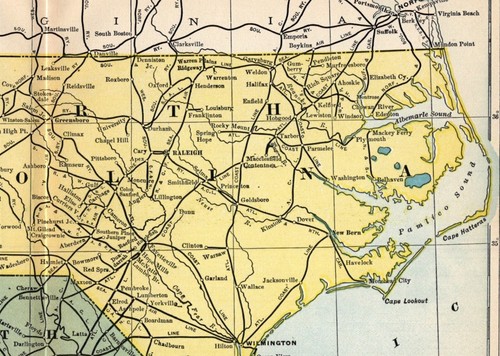 1901 Antique North Carolina South Carolina Railroad Map Railway Map ...