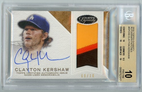 2016 Topps Dynasty CLAYTON KERSHAW Autograph & Patch #/10 BGS10 PRISTINE | eBay