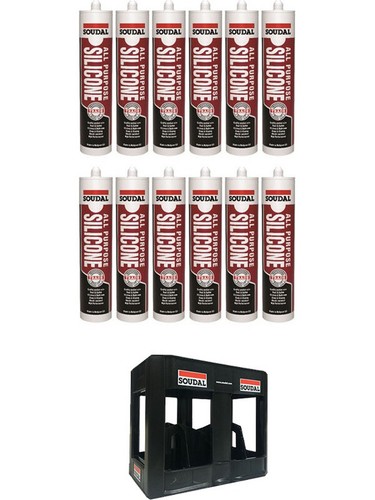Soudal All Purpose Silicone Sealant Translucent Clear 300ml 12 Pack ...