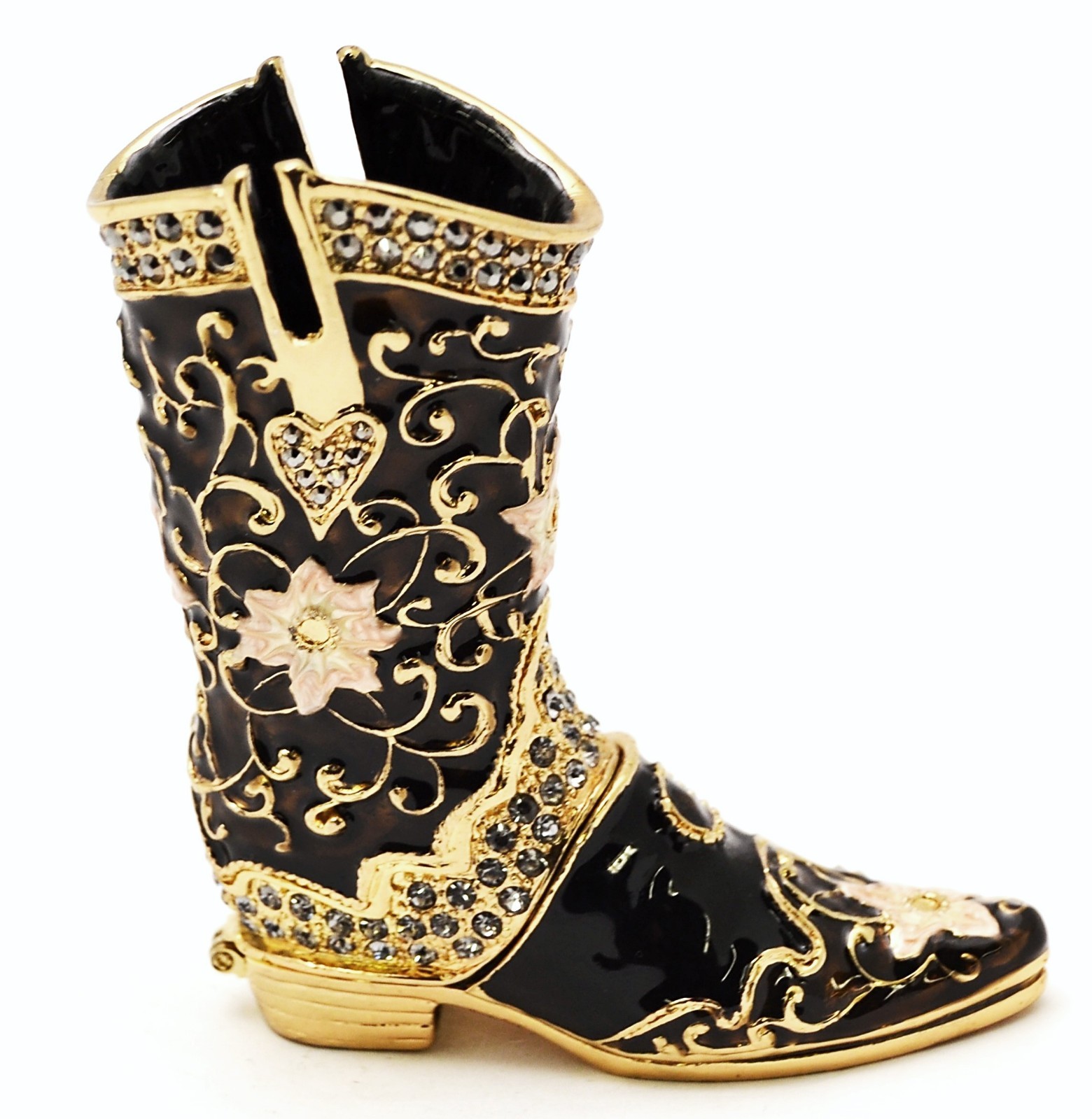 Boot Trinket Box. Hand Made by an Artist with Swarovski Crystals ...