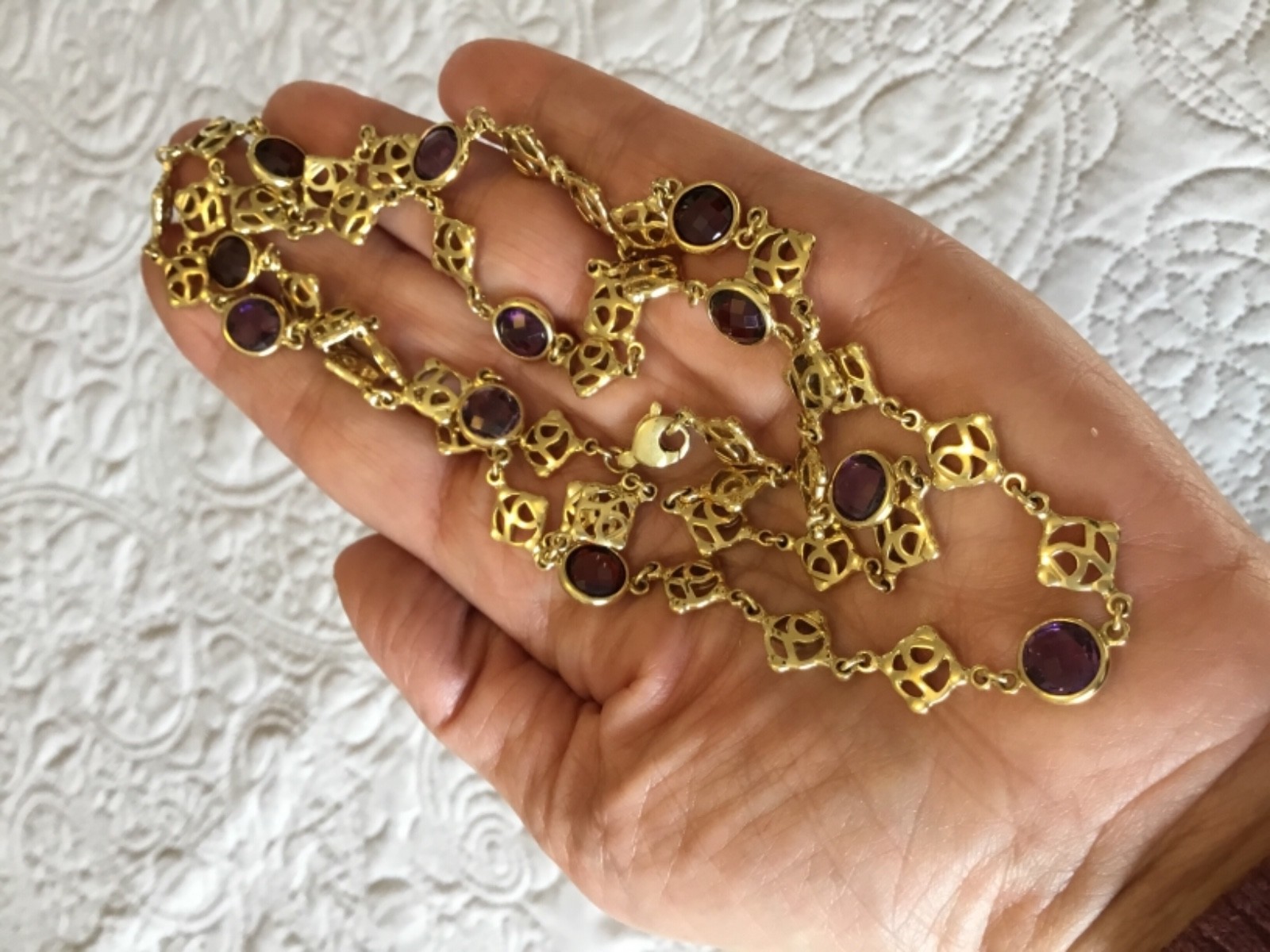 DAVID YURMAN HEAVY Solid 18K “DY”LOGO AMETHYST,GARN… - Gem