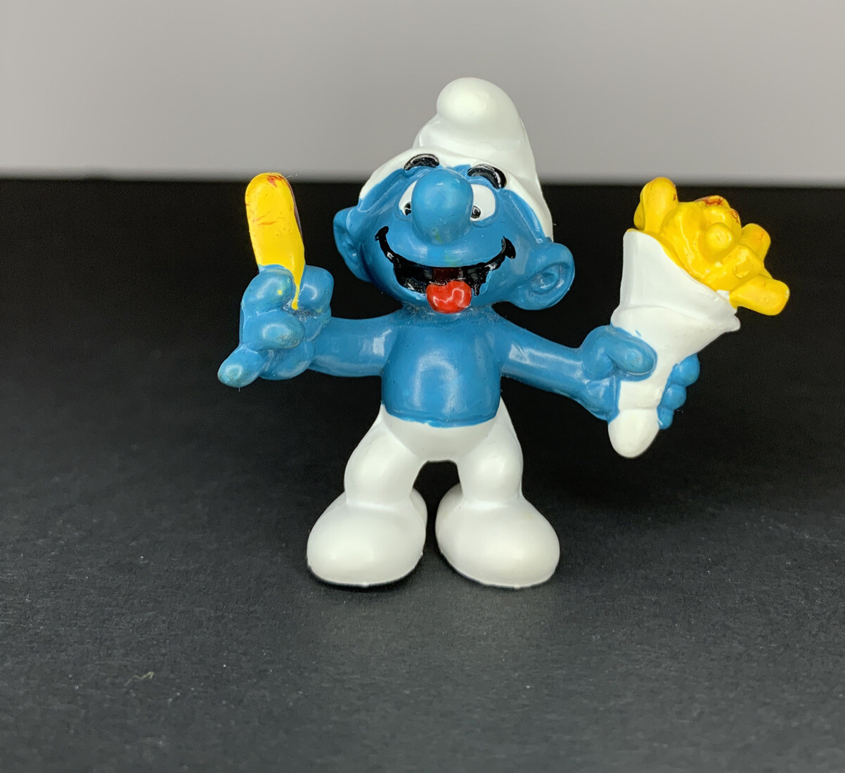 Smurf Schleich Peyo French Fries Greedy Hungry Hong Kong 1980 Collector ...