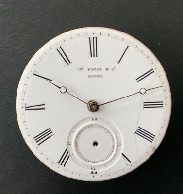 Vintage 1845 to 1851 PATEK & Co watch movement with Dial & Hands GENEVA ...