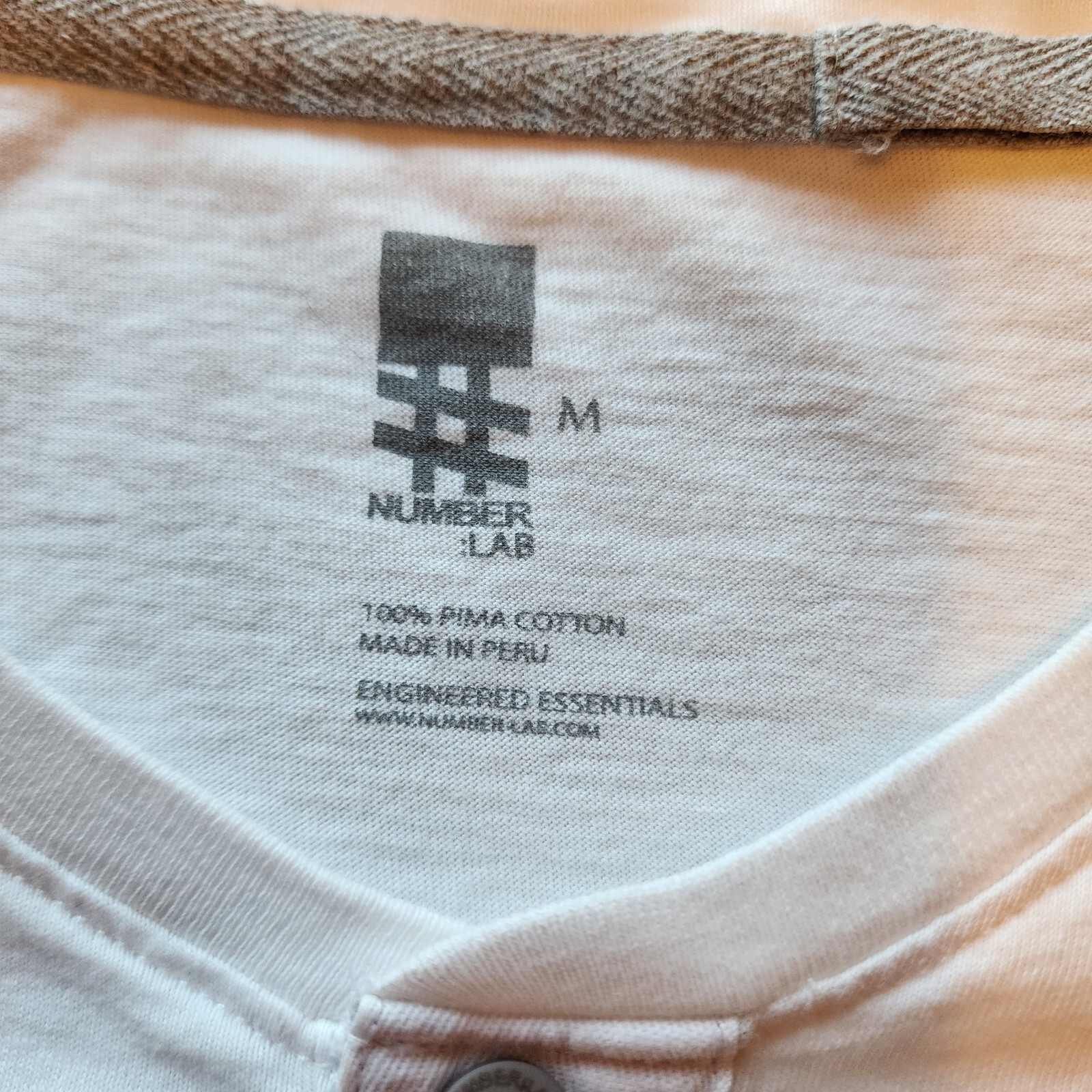 number LAB mens Medium Tee Liquid Luxury cotton T-shirt Raw Edge Henley | eBay