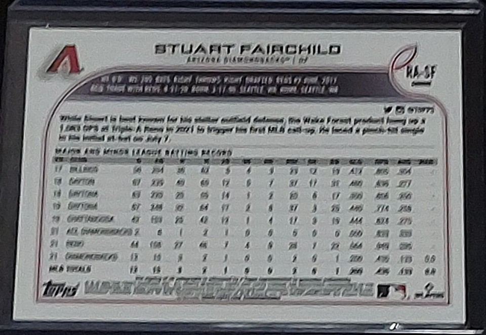 Stuart Fairchild, Arizona Diamondbacks, 2022 Topps Chrome Certified ...