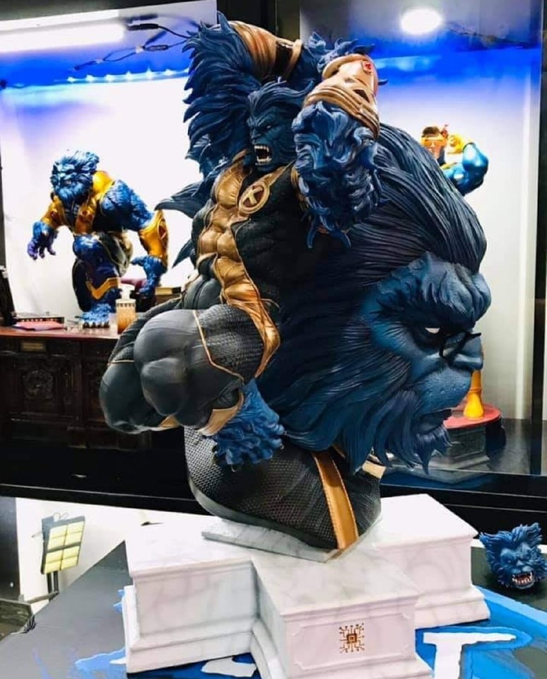 X MEN THE BEAST SENTINEL DIORAMA CUSTOM STATUE 1/4 RARE + SIDESHOW BOOK ...