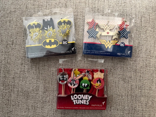 3-Papyrus Looney Tunes, DC Wonder Woman & DC Batman Toothpick Candles ...