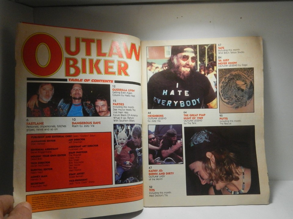 Vintage Outlaw Biker Magazine July 1985 #6 Down Home Hogs Cover Motorcycles | eBay