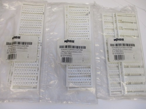 WAGO PACK OF 5 793-502 WMB MARKING CARD ID NO: 07930502 HORIZONAL/SNAP ...