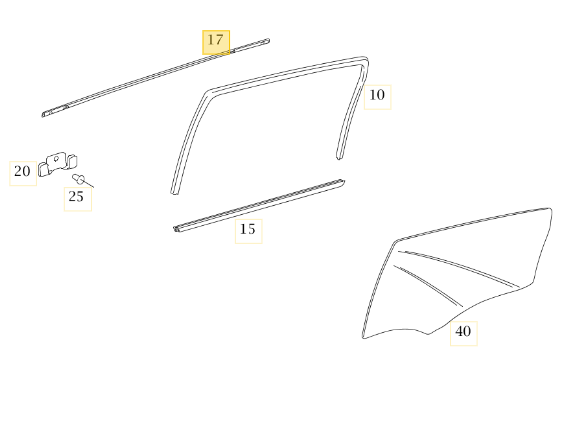 OEM Mercedes-Benz a W169 Rear Left Outside Sealing Rail A1697351565 for ...