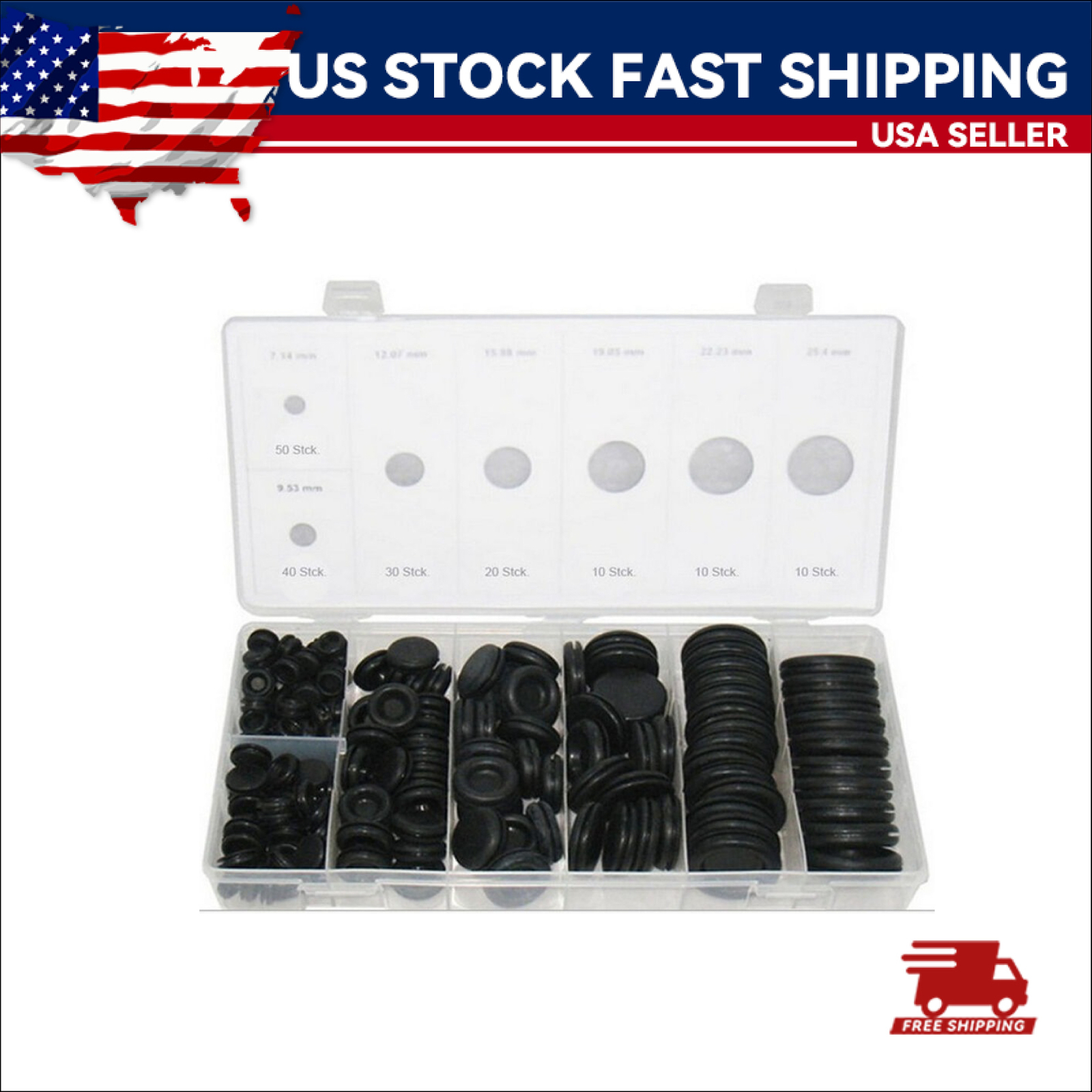 170Pcs 7 Size Car Rubber Grommet Firewall Hole Plug Set Electrical Wire ...