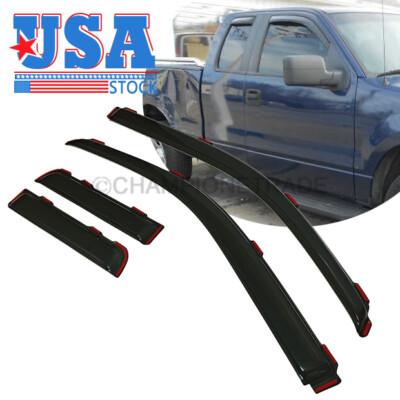 IN-CHANNEL Window Visors Sun Rain Guard for Ford F150 Extended Cab 2004 ...