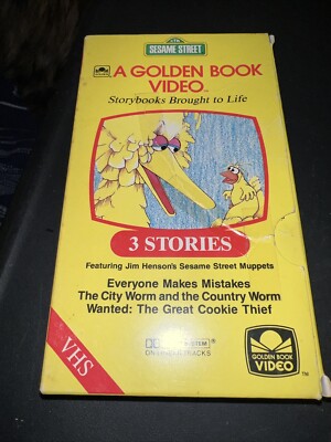 A Golden Book Video VHS Sesame Street Muppets 3 Stories VCR TAPE 1985 ...