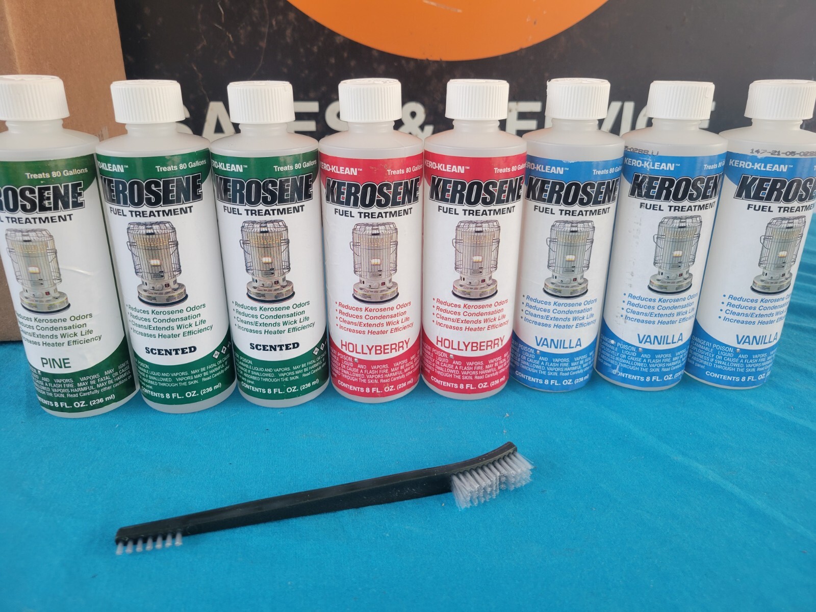 KEROKLEAN (8 PK- 640 GALLONS) SCENTED KEROSENE FUEL TREATMENT & WICK ...