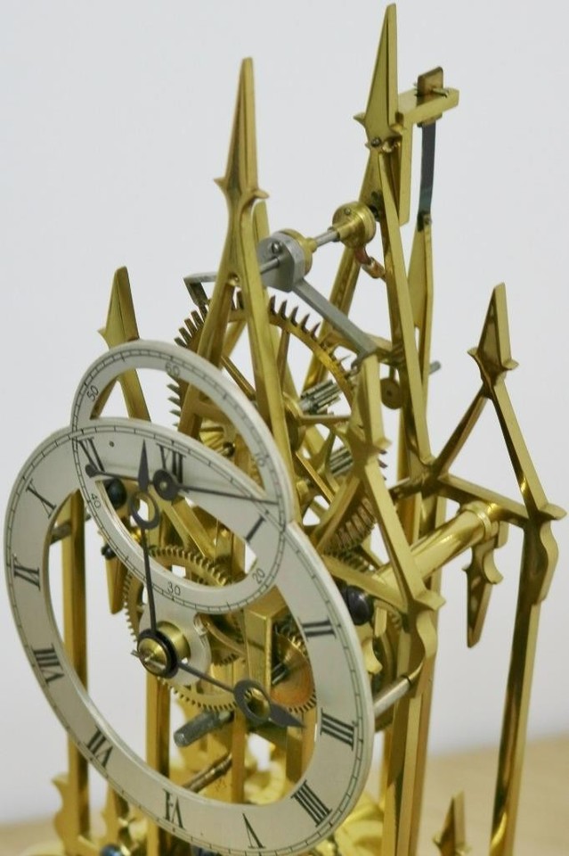 Rare Antique Sub Seconds English Single Fusee Skeleton Regulator Clock ...